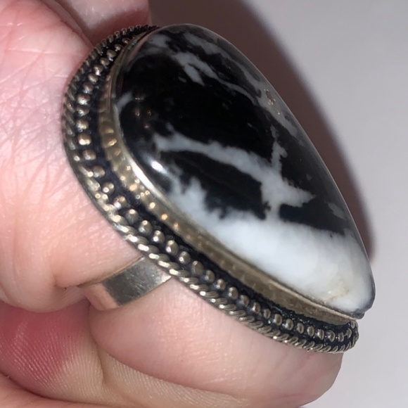 Jewelry | Vintage 925 Stamped Dramatic Whitebuffalo Turquoise Ring Size ...